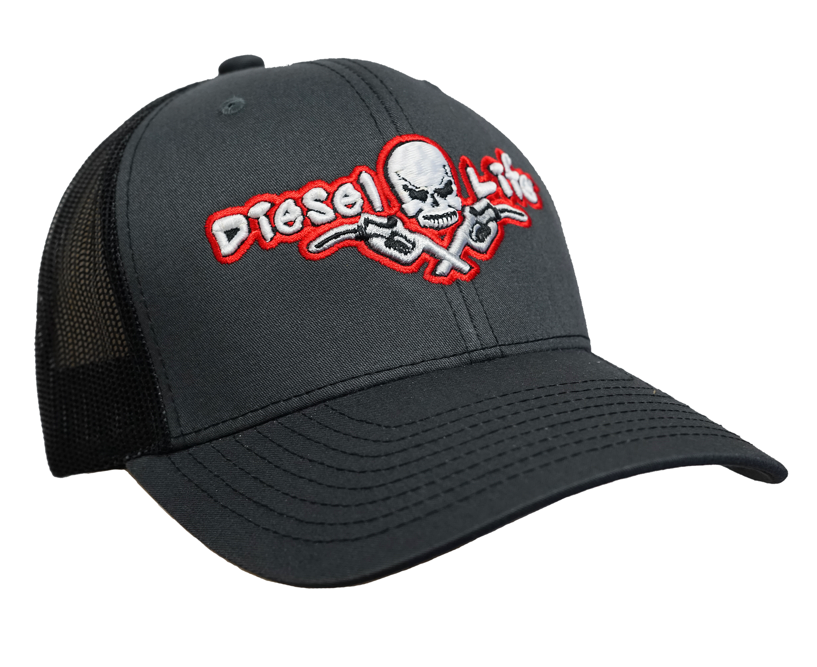 Snap Back Hat - Charcoal/Black/Red – Diesel Life®